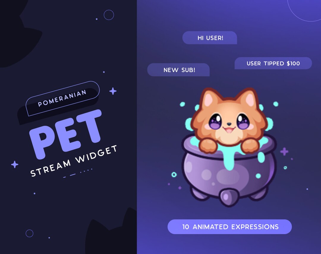 Orange Pomeranian Stream Pet | Halloween Animated Dog Mascot Widget for ...