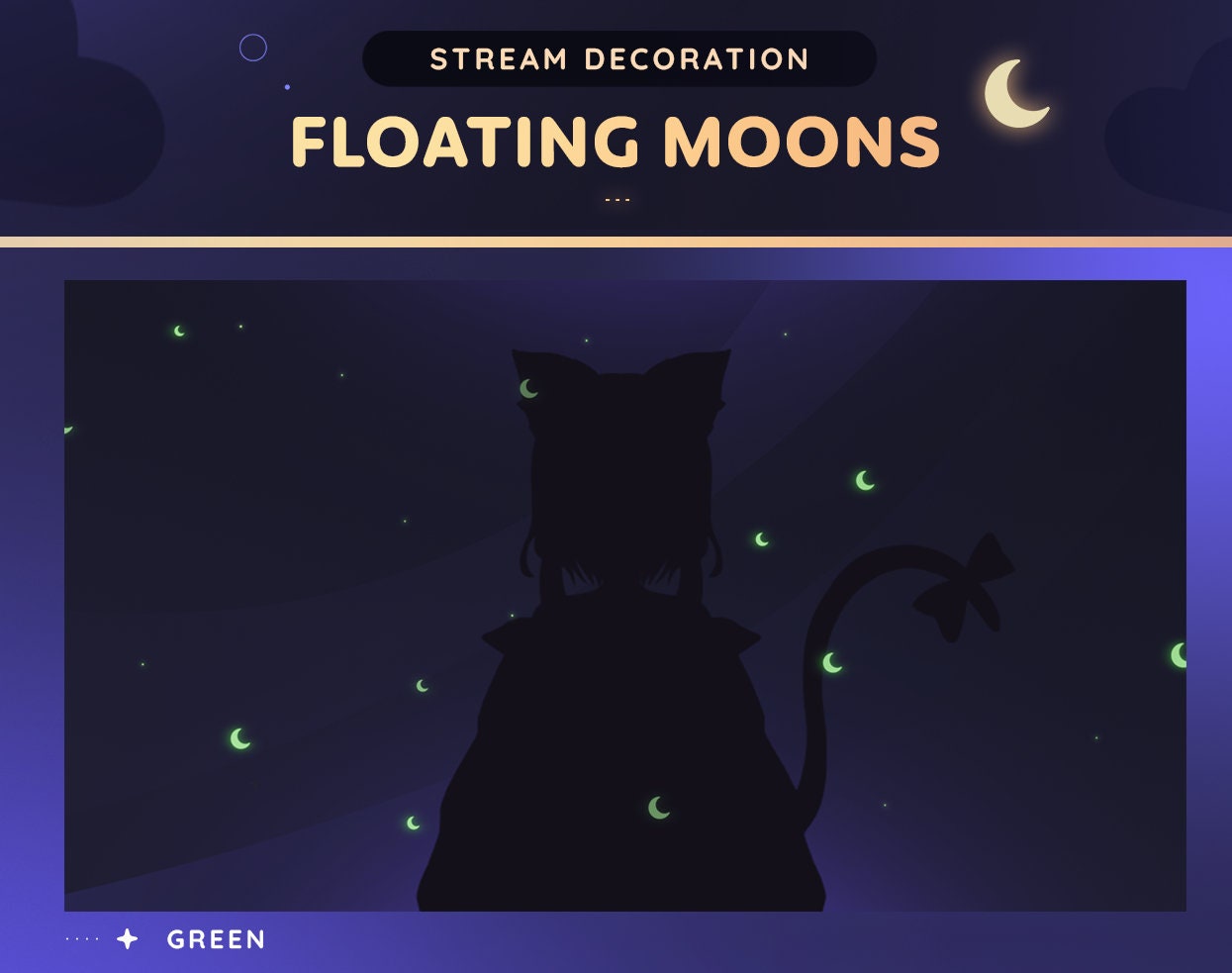 Animated Moon Stream Decoration 6 Floating Glow Sky Night - Etsy