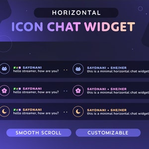 Icons Horizontal Scrolling Chat Widget | Customizable Minimal Smooth ...