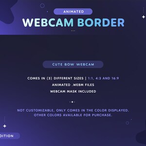 Animated Bow Webcam Border | 3 Cute Blue & White Webcam Frame for ...