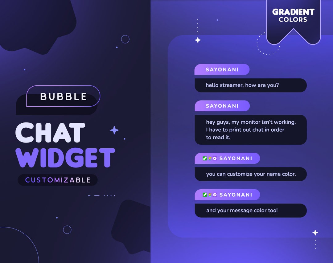 Gradient Bubble Chat Widget | Customizable Animated Minimal Bubble ... Gradient Bubble Chat Widget | Customizable Animated Minimal Bubble ...