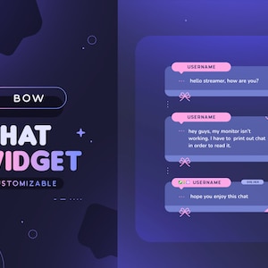 Cute Bow Animated Chat Widget Customizable Bubble Custom Chat for ...