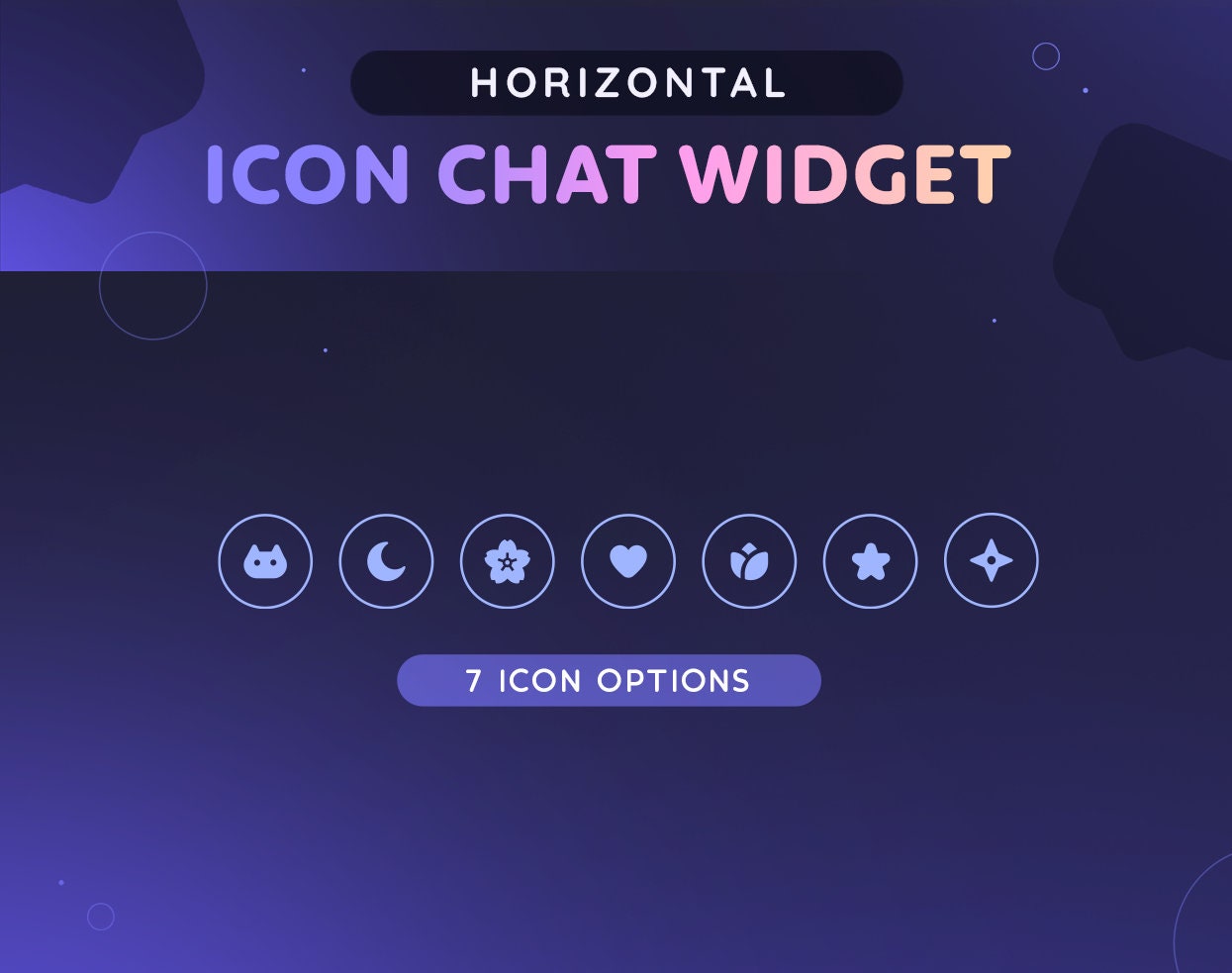 Icons Horizontal Scrolling Chat Widget Customizable Minimal - Etsy Hong ...