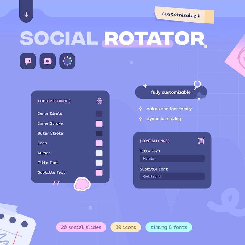 Click Social Media Rotator (30) Icons • (20) Slides • Fully ...