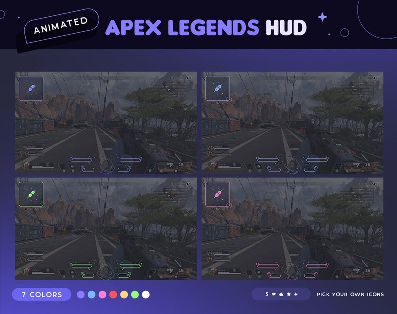 Apex Legends Overlay HUD 7 Animated Cute Minimal Starry Game - Etsy
