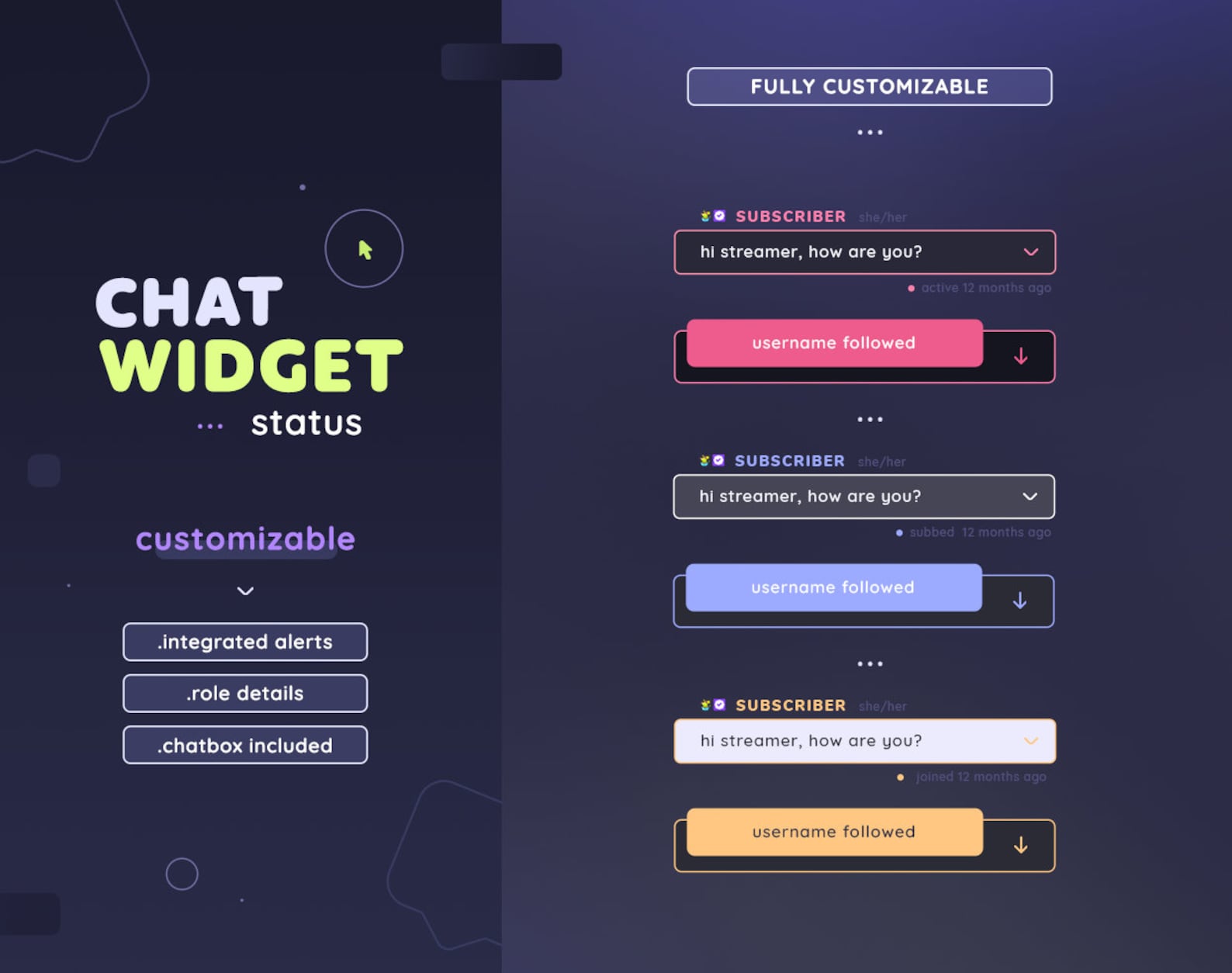 Status Chat Widget With Alerts — Minimal Fully Customizable Custom Chat ...