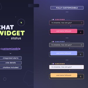 Status Chat Widget With Alerts — Minimal Fully Customizable Custom Chat ...
