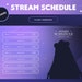 Glossy Stream Schedule Template Minimal Clean Streamer and Vtuber ...