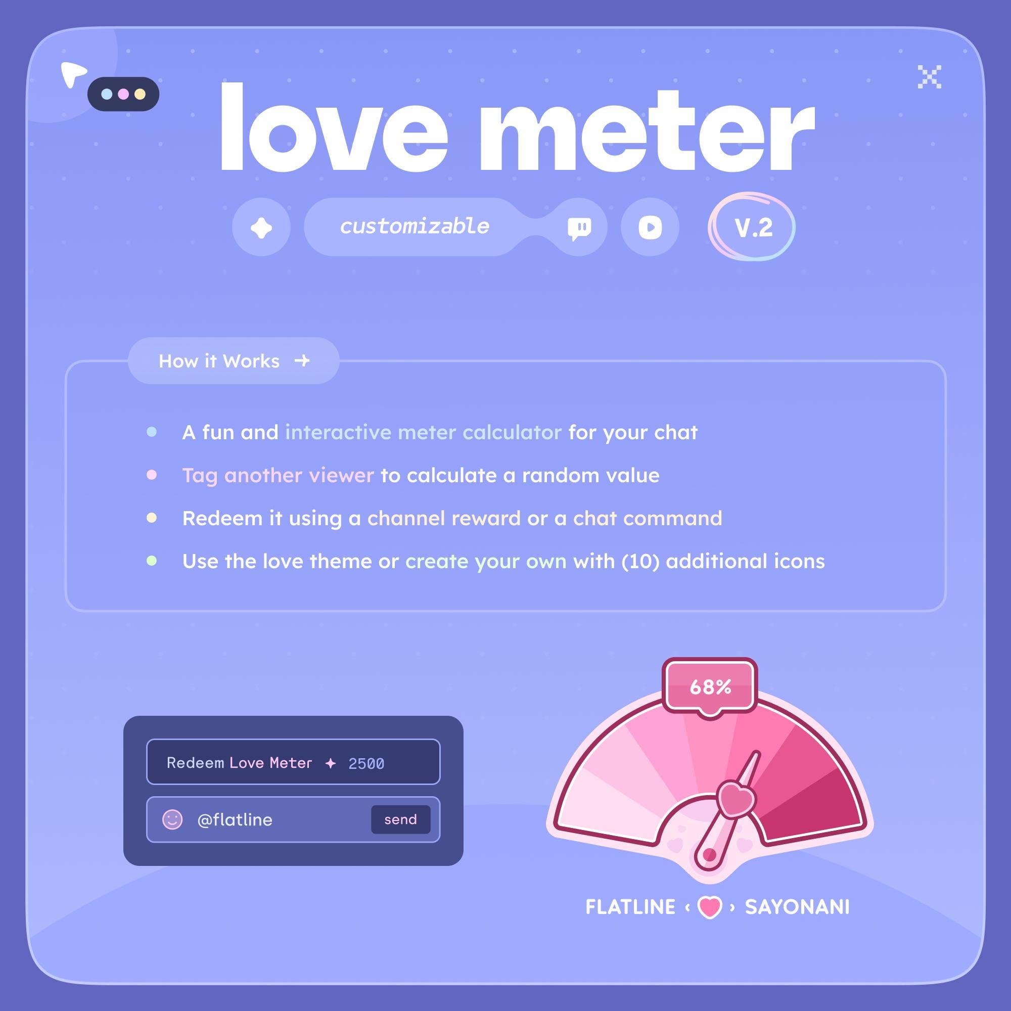 Love Meter V.2 Widget Calculadora de puntos y comandos del canal de San ...