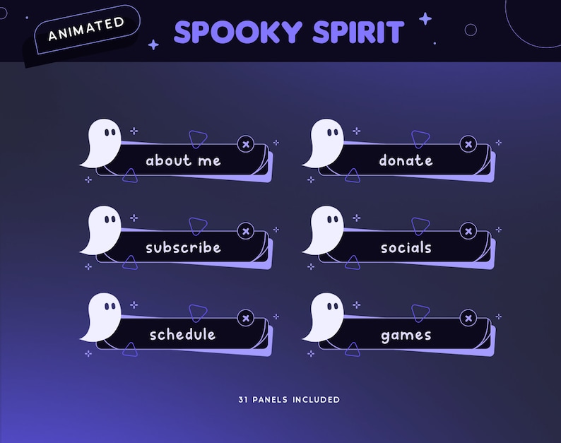 Spooky Spirit Animated Twitch Pack | Halloween Ghost Ouija Purple ...