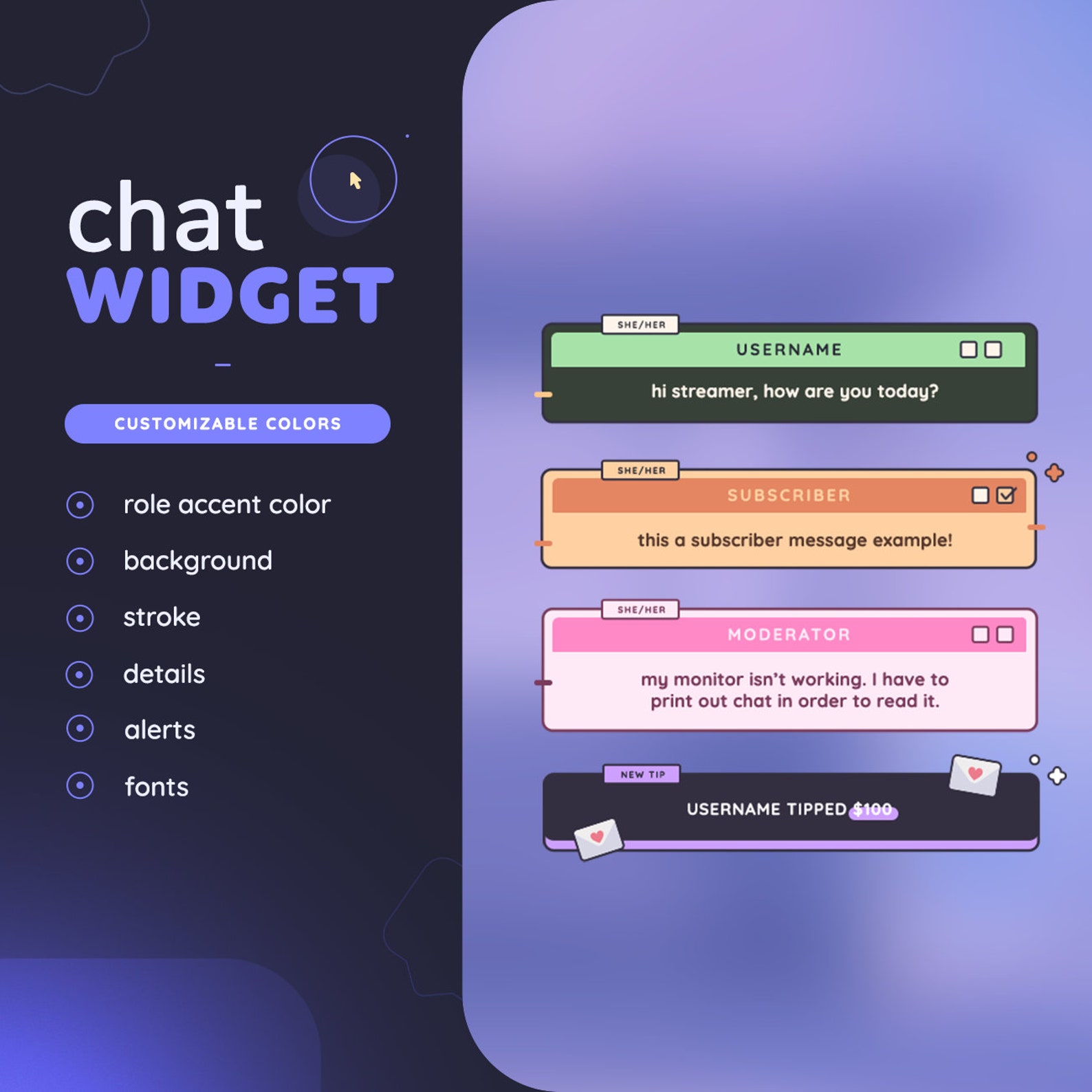 Crayon Chat Widget With Alerts — Cute Fully Customizable Custom Chat ...