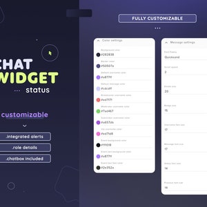 Status Chat Widget With Alerts — Minimal Fully Customizable Custom Chat ...