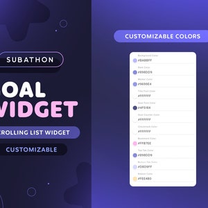 Goal Widget — Scrolling Subathon 20 Goal List | Cute Notebook ...