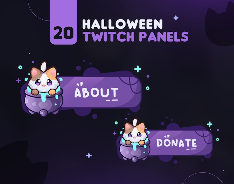 20 Calico Cat Halloween Twitch Panels for Streamers Cute - Etsy
