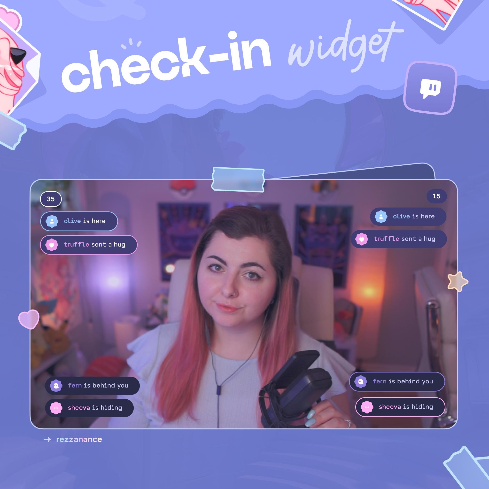 Check in & Reward Widget V.2 15 Channel Point Rewards • Customizable ...