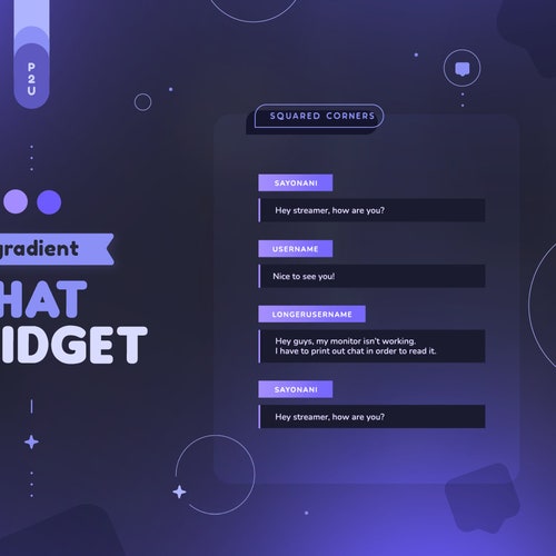 Red Twitch Chat Widget Minimal Simple Squared Custom Chatbox - Etsy