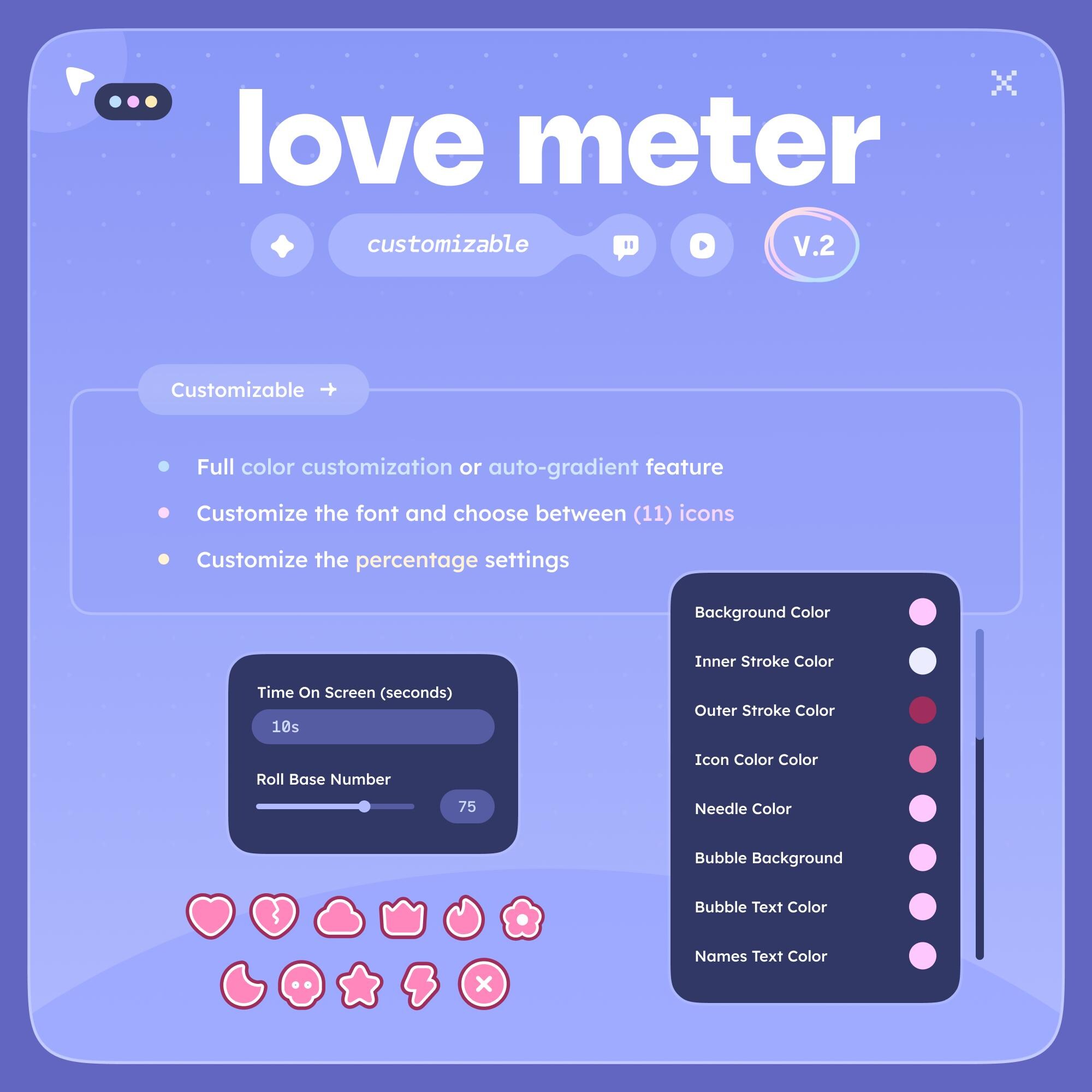 Love Meter V.2 Widget Calculadora de puntos y comandos del canal de San ...