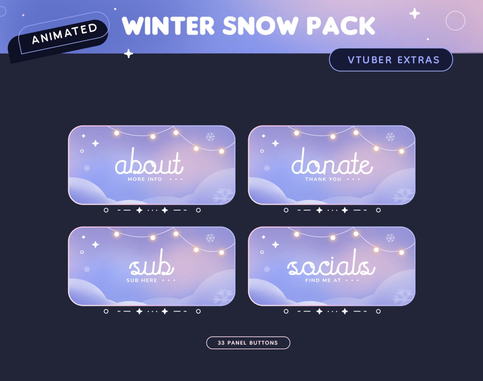 Winter Snow Animated Twitch Pack Soft Aesthetic Christmas Streamer ...