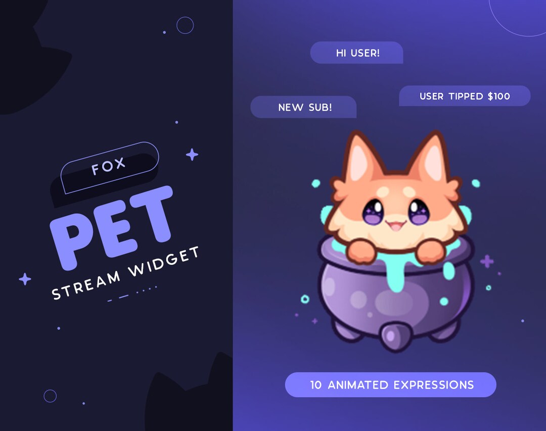 Fox Stream Pet | Halloween Animated Fox Mascot Widget for Streamers ...