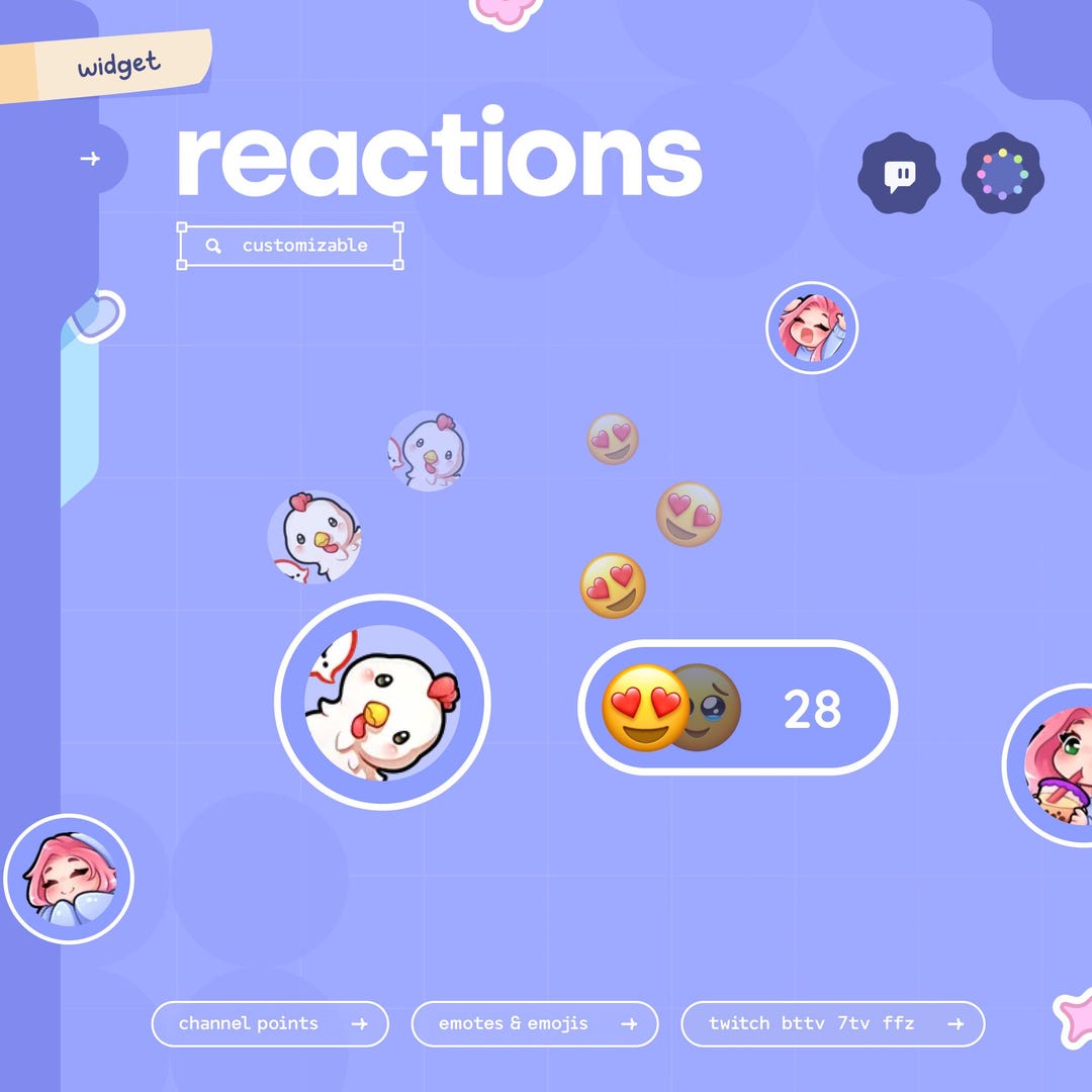 Stream Reactions Widget Twitch Emotes & Emojis • (2) Layouts — Channel ...
