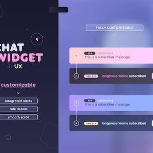 UX Chat Widget With Alerts Minimal Roles Fully Customizable Custom Chat ...
