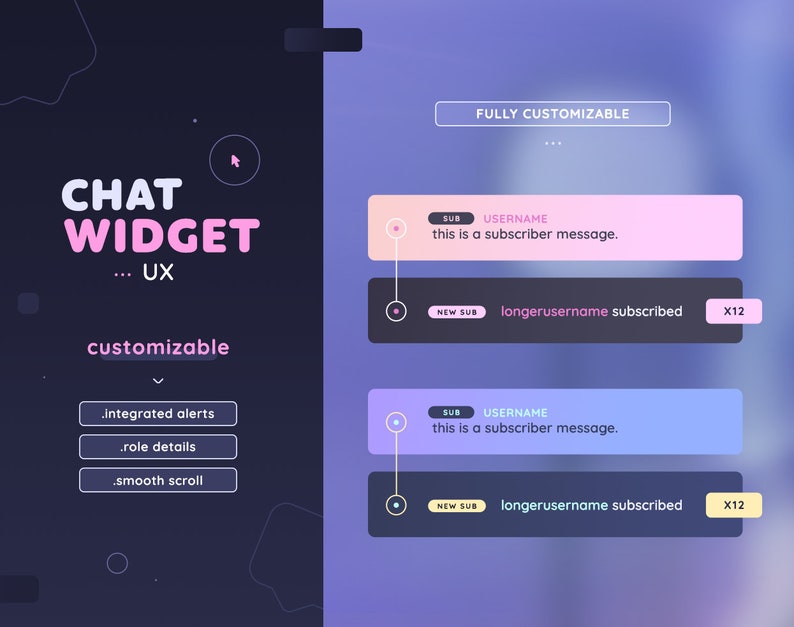 UX Chat Widget With Alerts — Minimal Roles Fully Customizable Custom ...