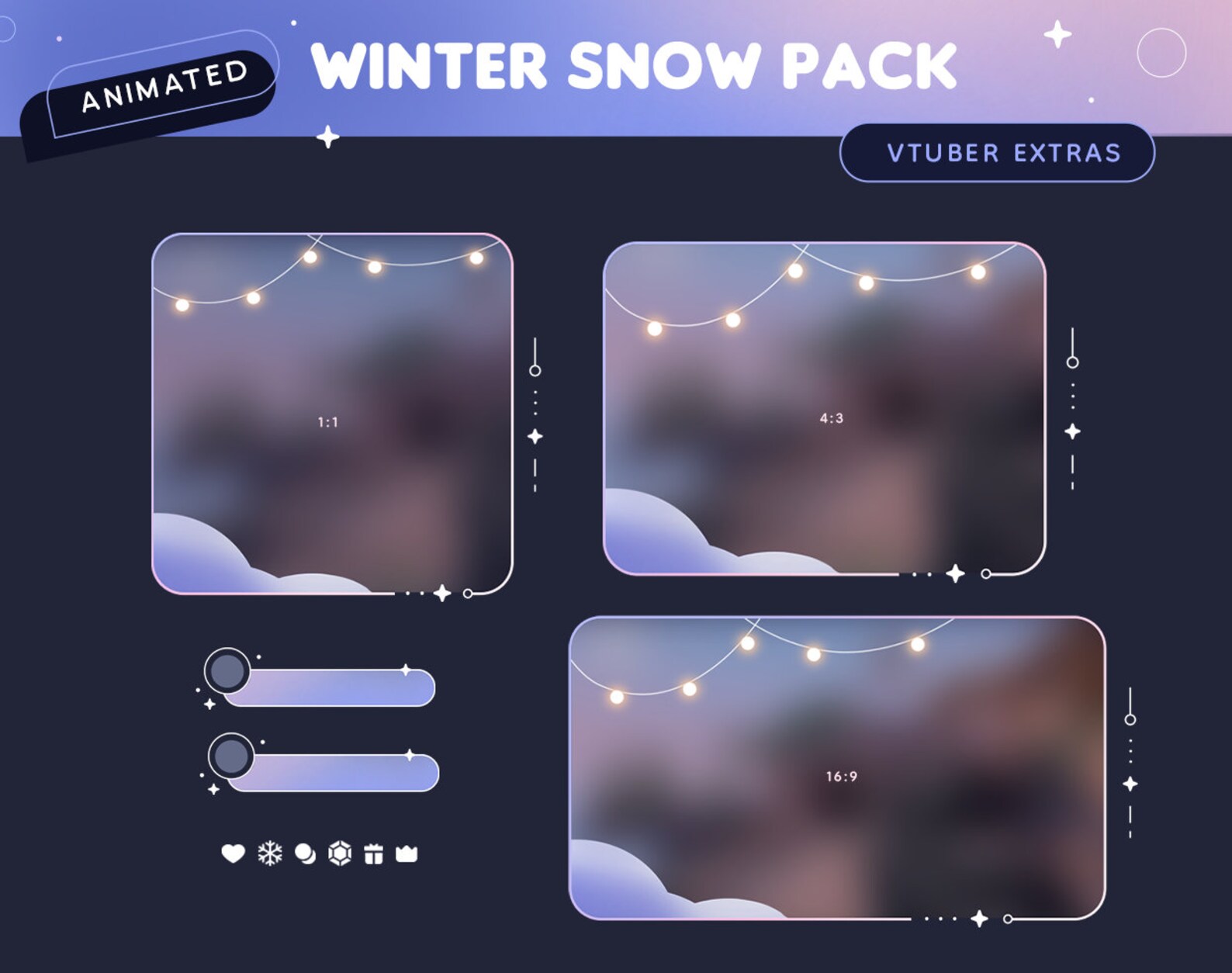 Winter Snow Animated Twitch Pack | Soft Aesthetic Christmas Streamer ...