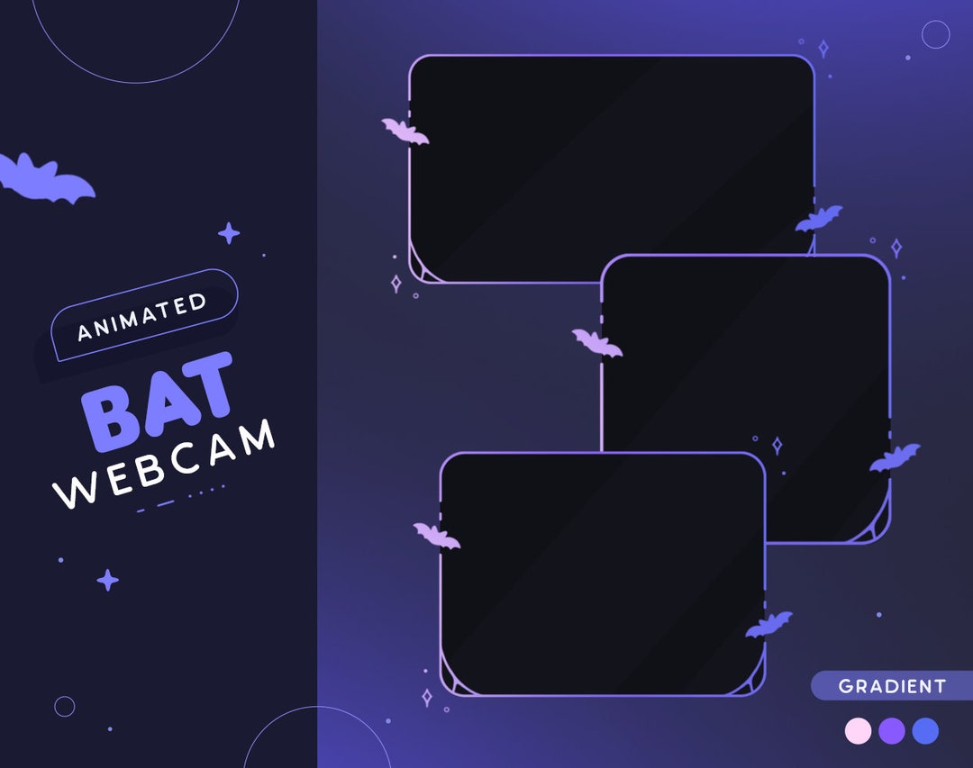 Halloween Animated Gradient Bat Webcam Frames | 3 Spooky Purple & Pink ...
