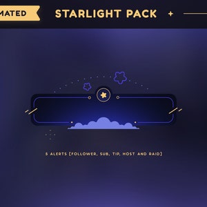 Starlight Animated Twitch Pack | Starry Night Sky Moon Cozy Streamer ...
