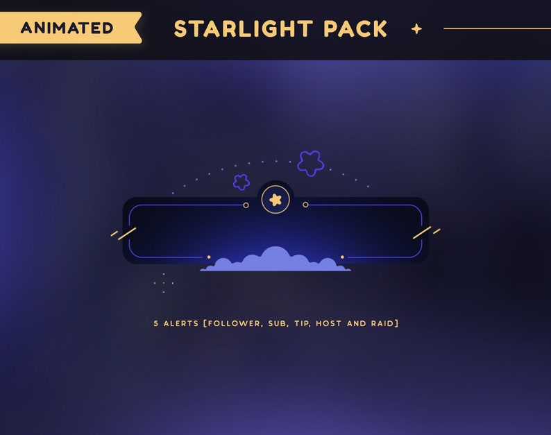 Starlight Animated Twitch Pack Starry Night Sky Moon Cozy - Etsy
