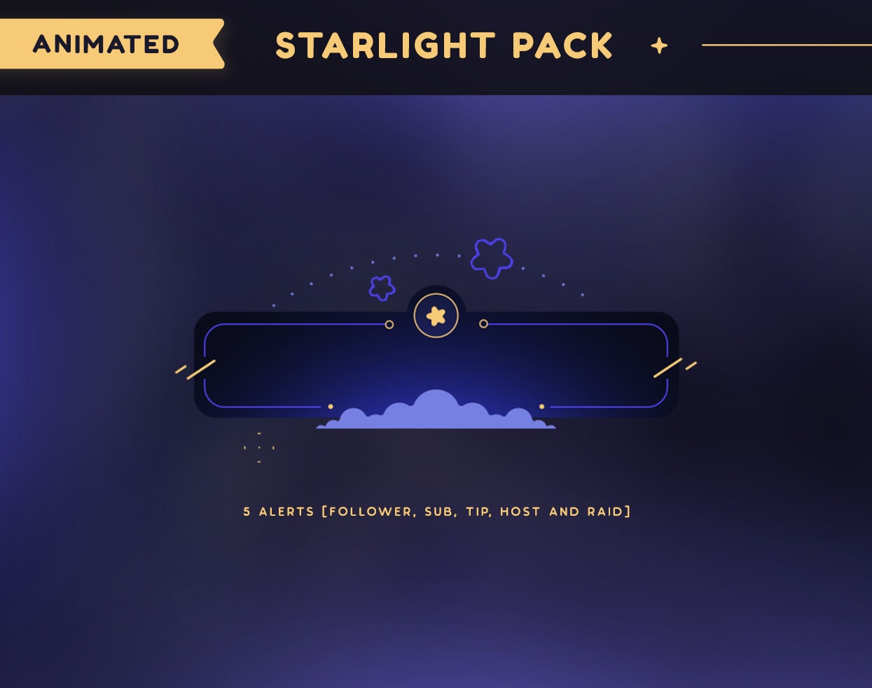 Starlight Animated Twitch Pack Starry Night Sky Moon Cozy - Etsy UK