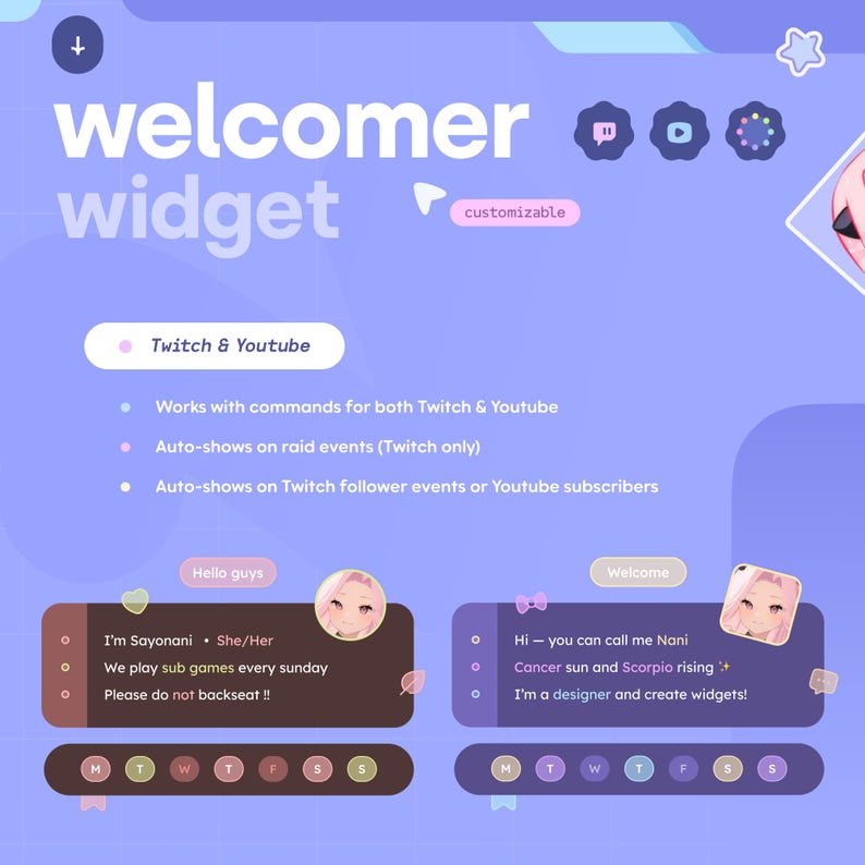 Welcomer Widget Reacts to Raids, Followers & Command • (3) Layouts and ...