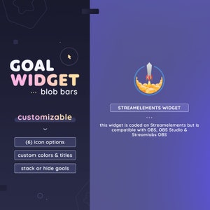 Blob Goal Widget | Stackable Goal Bars for Twitch Streamers | Fully ...