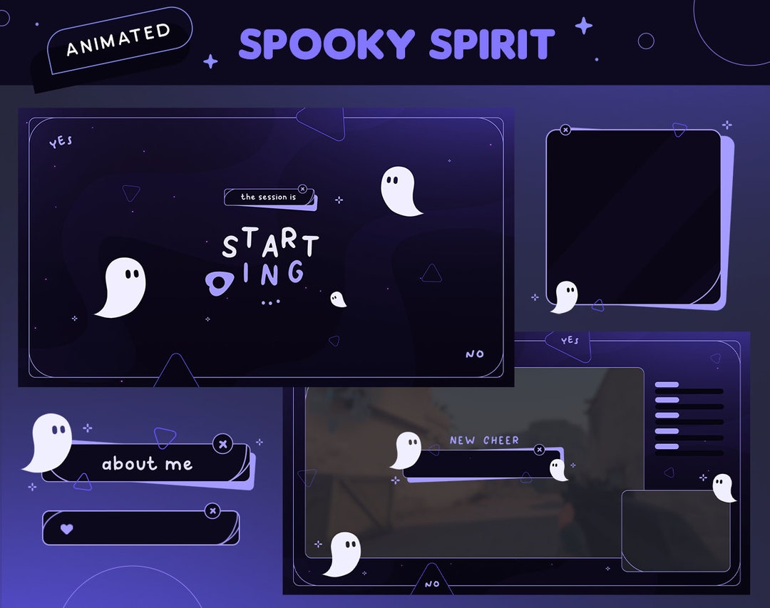 Spooky Spirit Animated Twitch Pack | Halloween Ghost Ouija Purple ...