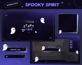 It's Spooky Time Animated Twitch Pack Halloween Ghost Purple Orange ...