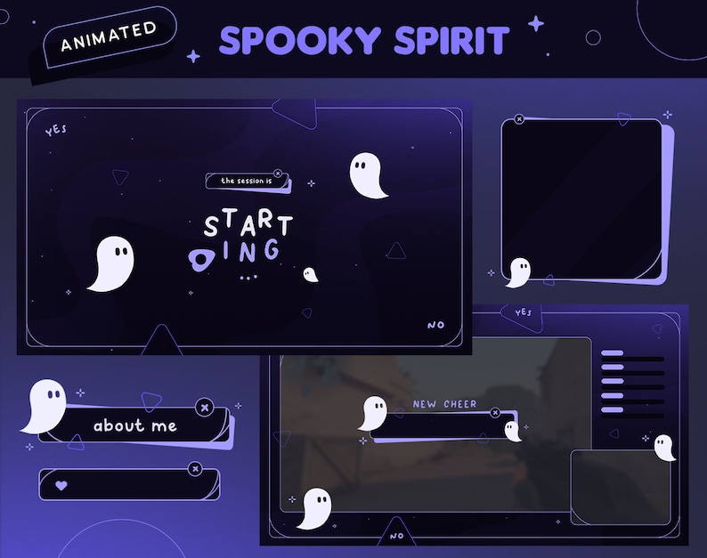 Spooky Spirit Animated Twitch Pack | Halloween Ghost Ouija Purple ...