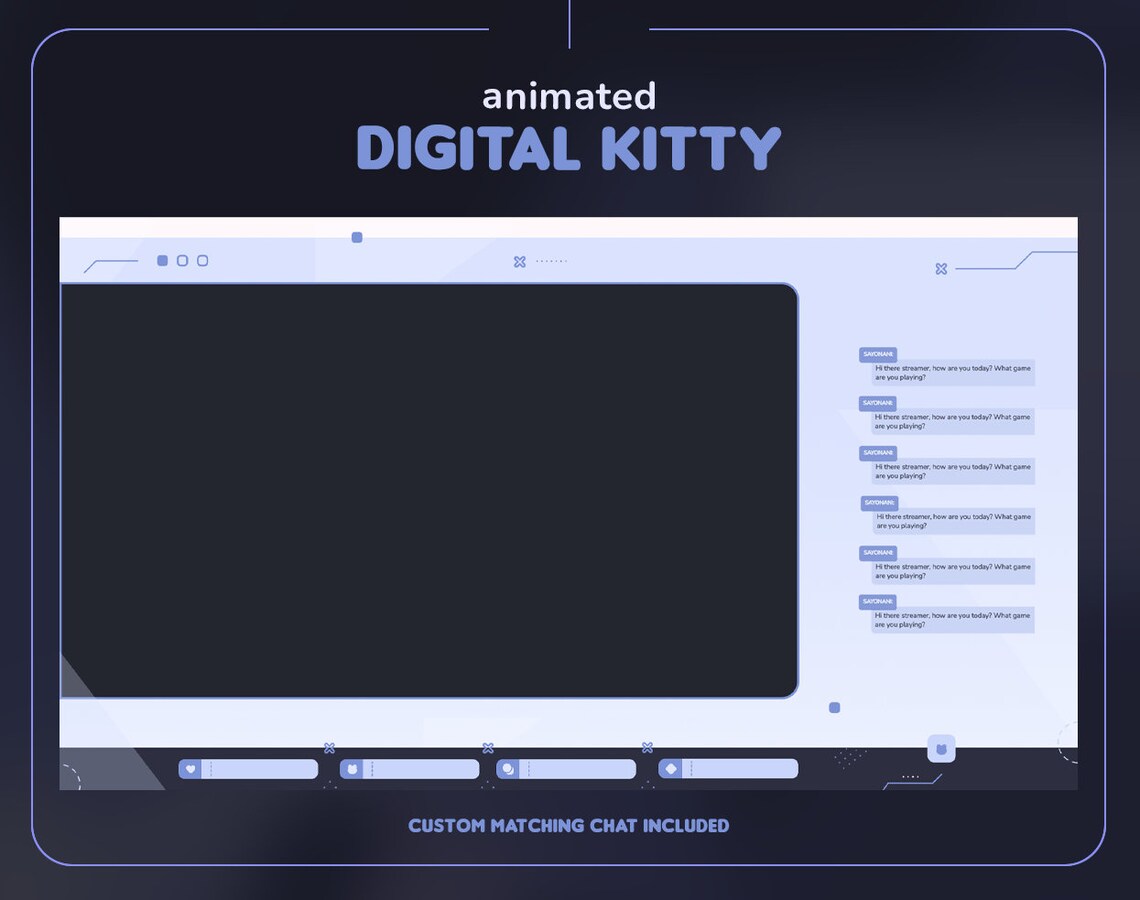 Digital Kitty Twitch Pack | Animated Tech Cat Streamer Pack | Overlays ...