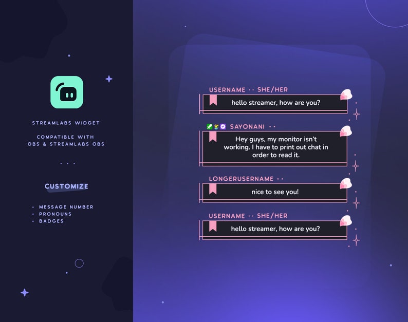 Sakura Twitch Chat Widget | Animated Pink Cherry Blossom Custom Chatbox ...