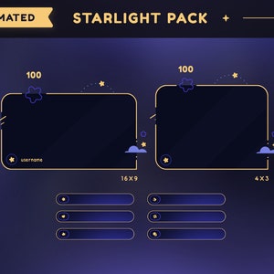 Starlight Animated Twitch Pack | Starry Night Sky Moon Cozy Streamer ...