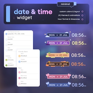 Date & Time Widget — Local / Timezone • (4) Themes With Animations ...