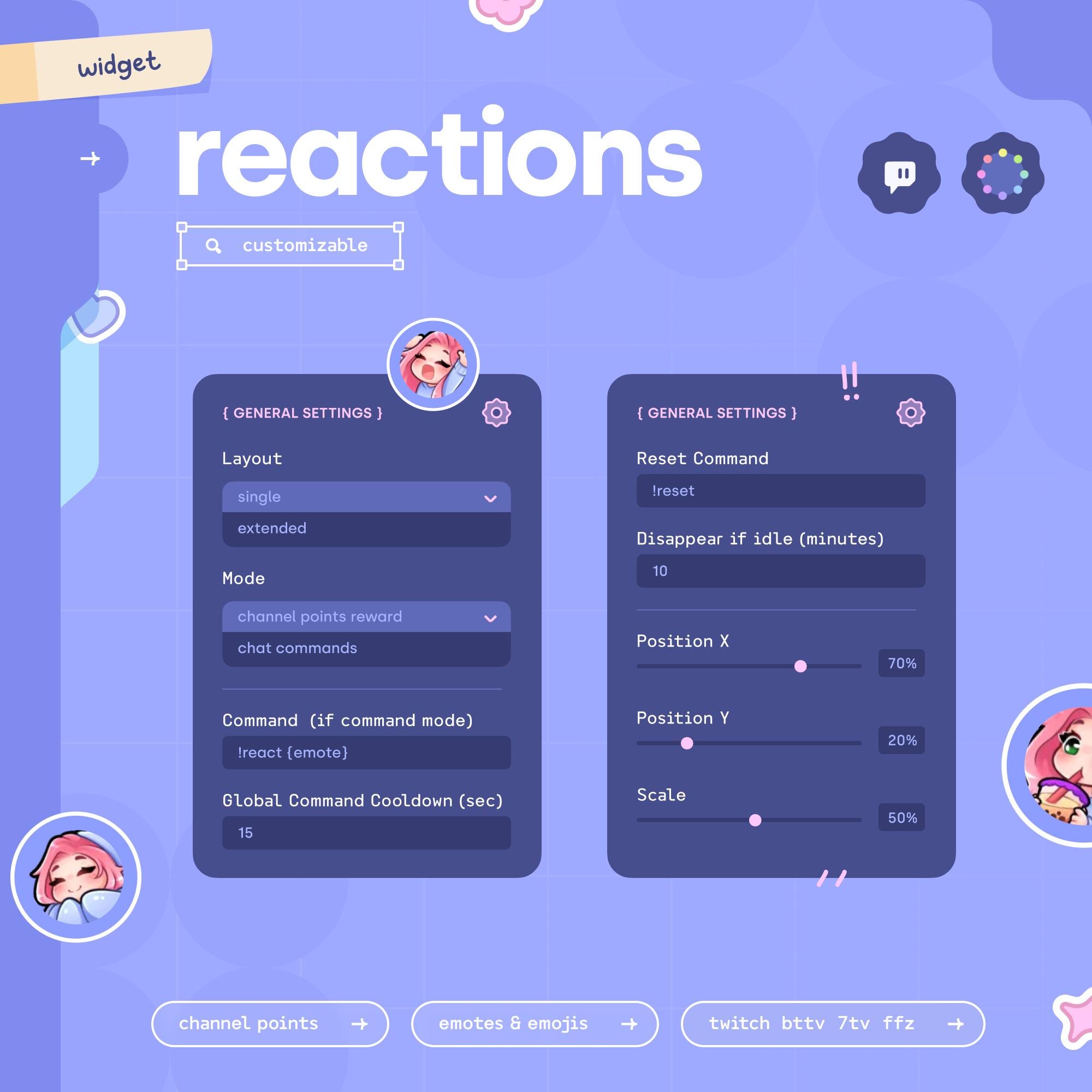 Stream Reactions Widget Twitch Emotes & Emojis • (2) Layouts — Channel ...
