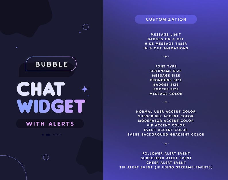 Bubble Chat Widget With Alerts | Sub, Mod & Vip Customizable Minimal ...