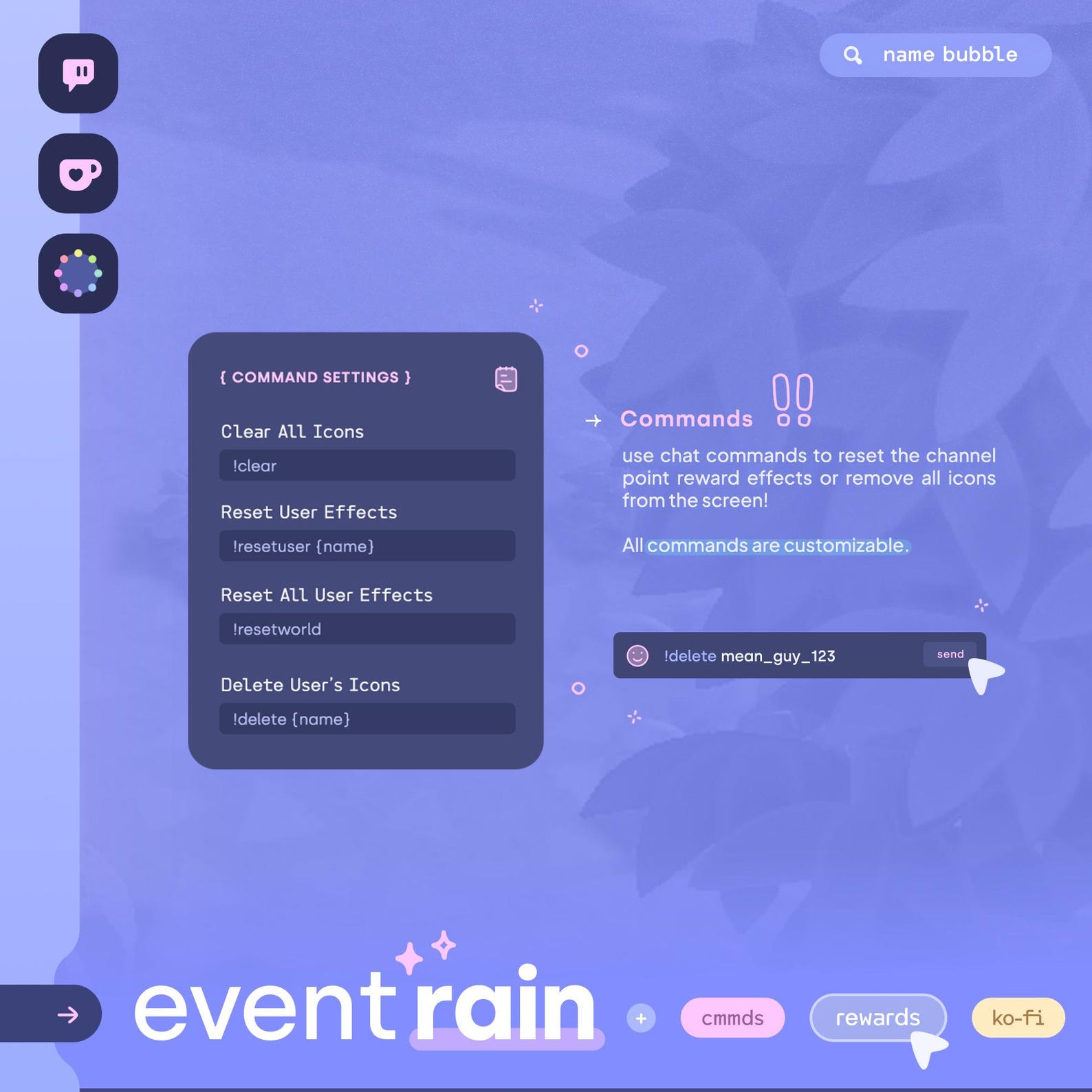 Event Rain Widget — Falling Name Bubbles for Twitch & Ko-fi Events ...