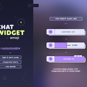 Emoji Chat Widget With Alerts — Light & Dark Animated Customizable ...
