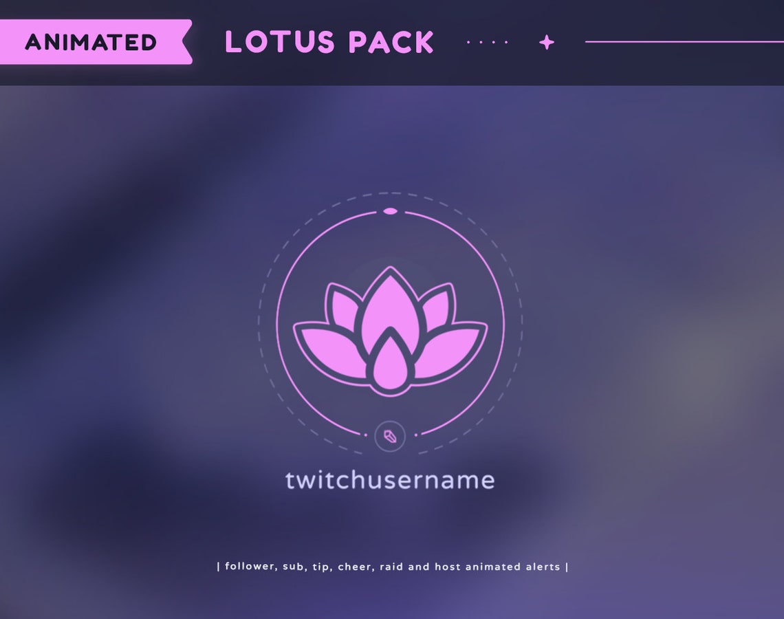 Lotus Animated Twitch Pack Pink Lotus Flower Streamer - Etsy