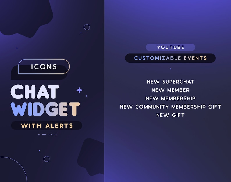 Icon Chat Widget With Alerts | Customizable Animated 7 Icons & Sparkles ...