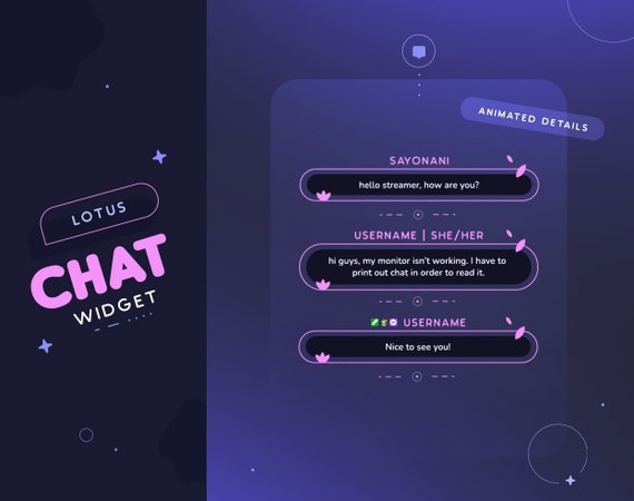 Lotus Twitch Chat Widget Animated Custom Pink Lotus Flower - Etsy