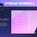 Pink Starry Stream Schedule Template | Minimal Gradient Streamer and ...