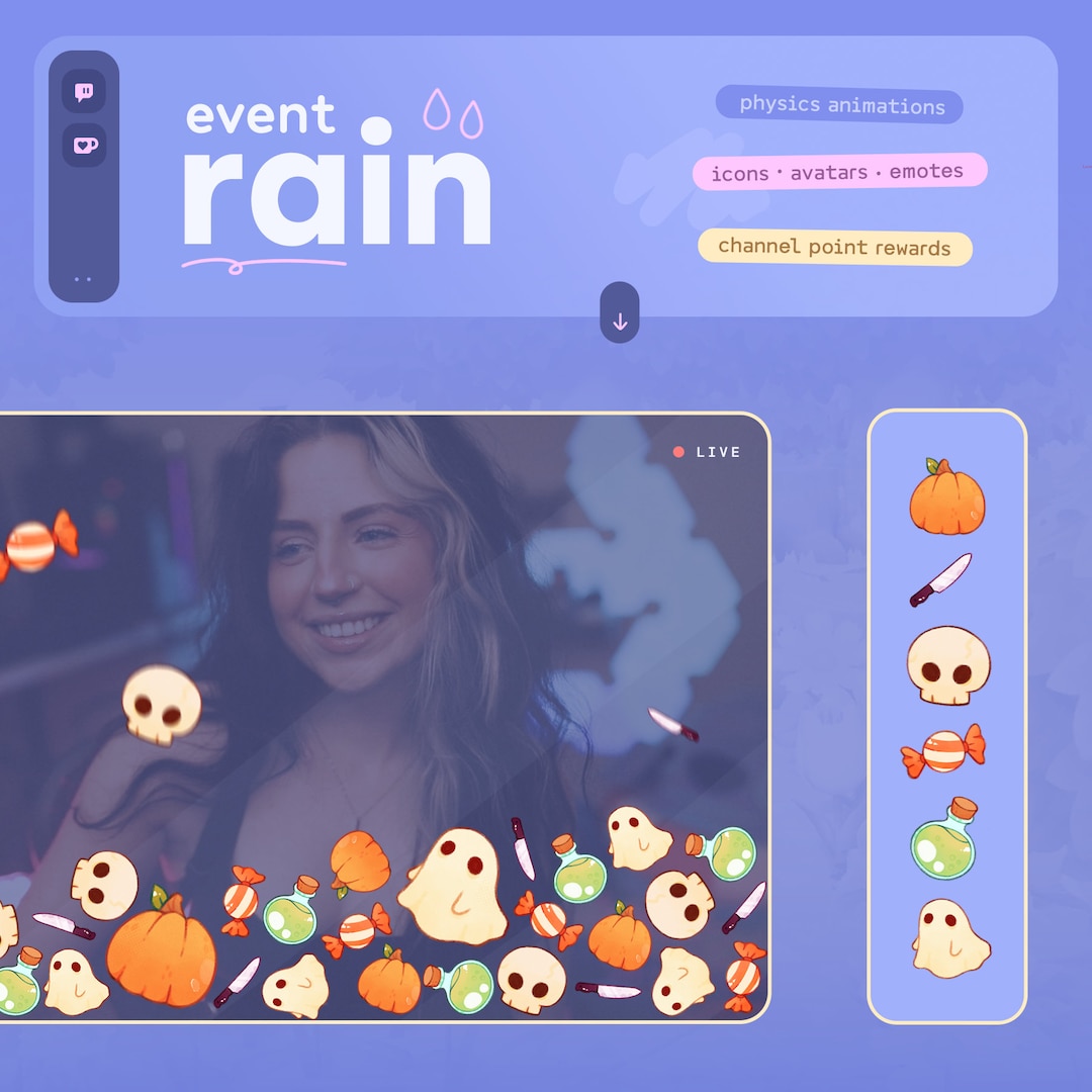 Event Rain Widget — Falling Halloween Icons for Twitch & Ko-fi Events ...