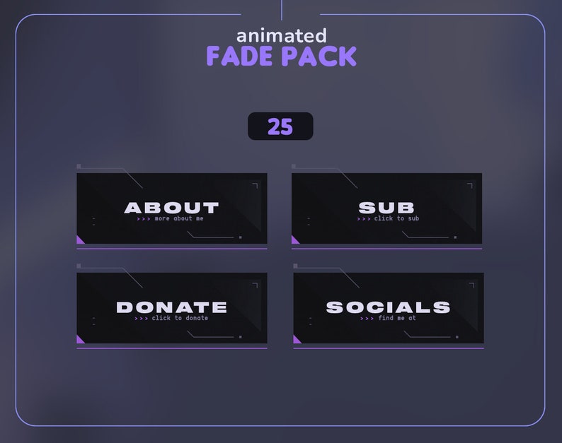 Fade Animated Twitch Pack | Valorant Inspired Purple Streamer Package ...